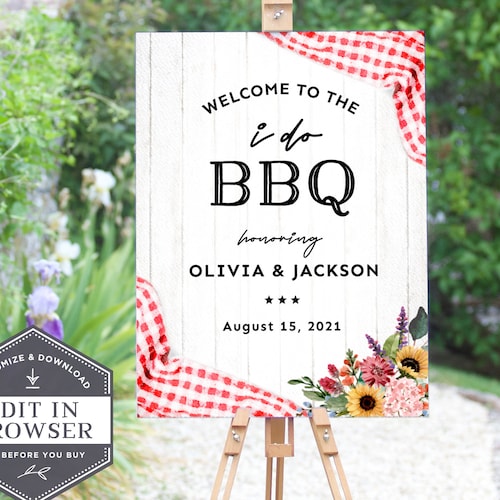 I Do BBQ Welcome Sign Printable I Do Barbecue Sign I Do BBQ | Etsy Canada