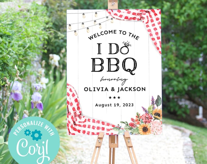 I Do BBQ Welcome Sign, I Do BBQ Shower Entrance Sign, Welcome Poster ...