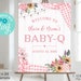 Pink Babyq Welcome Sign Baby-q Shower Sign BBQ Baby Shower - Etsy