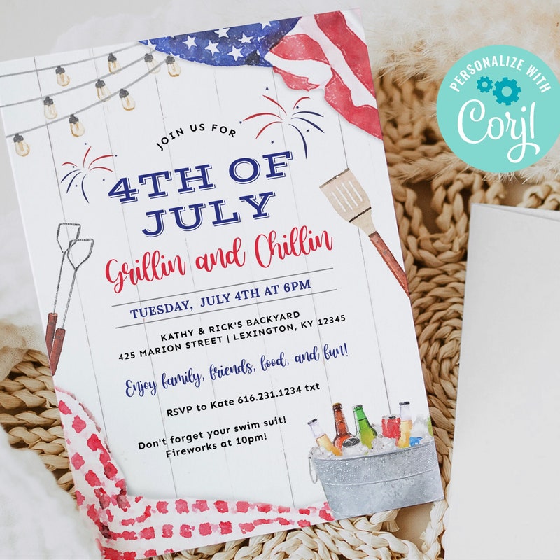 July 4th Invitations - Etsy