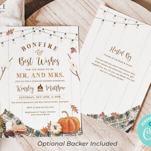 Fall Bonfire Shower Invitation, Fall Coed Shower Invite, Autumn Wedding ...