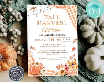 Fall Harvest Flyer Editable Fall Festival Flyer Fall - Etsy