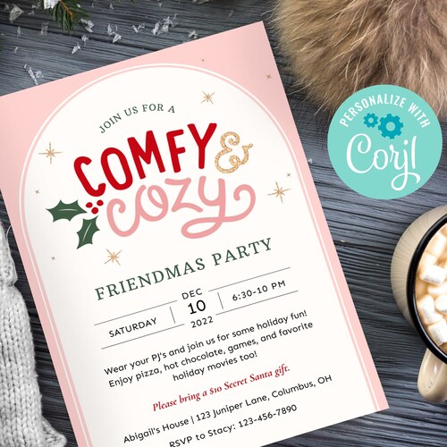 EDITABLE Dipsmas Invite Christmas Party Invitation Holiday - Etsy