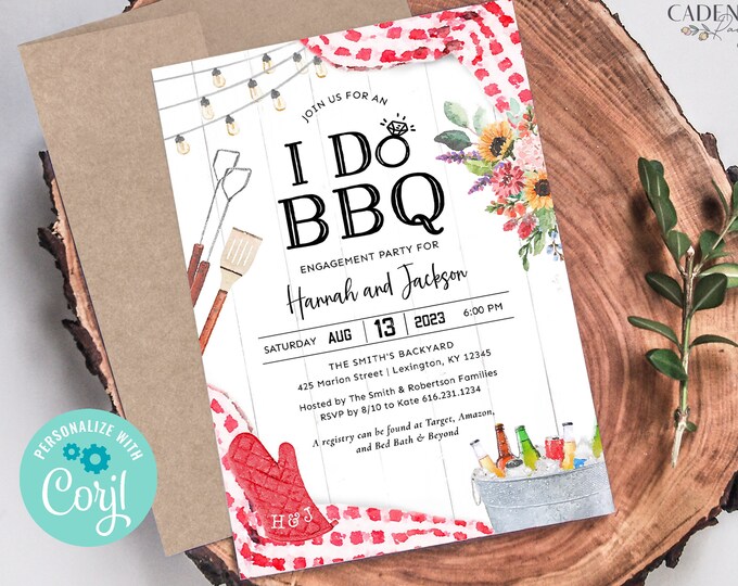 I Do BBQ Invitation, Barbeque Shower Invitation, Co-ed Backyard ...