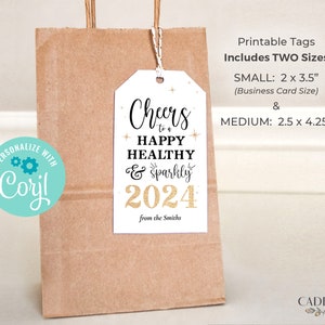 Happy New Year Gift Tag, Printable New Years Tag, Editable New Years ...
