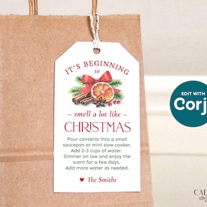 Editable Stovetop Potpourri Gift Tags, Christmas Potpourri Scent Tag ...