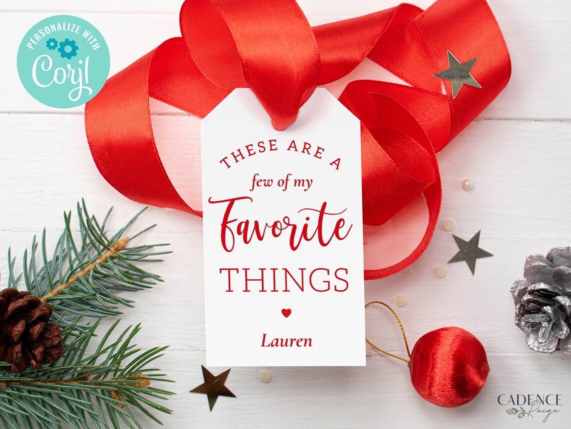 Favorite Things Gift Tag Favorite Things Favor Printable - Etsy