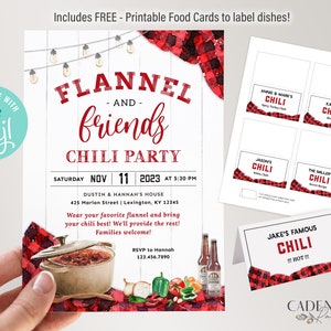 Chili Cook off Invitation, Chili Party, Chili Potluck Party Invitation ...