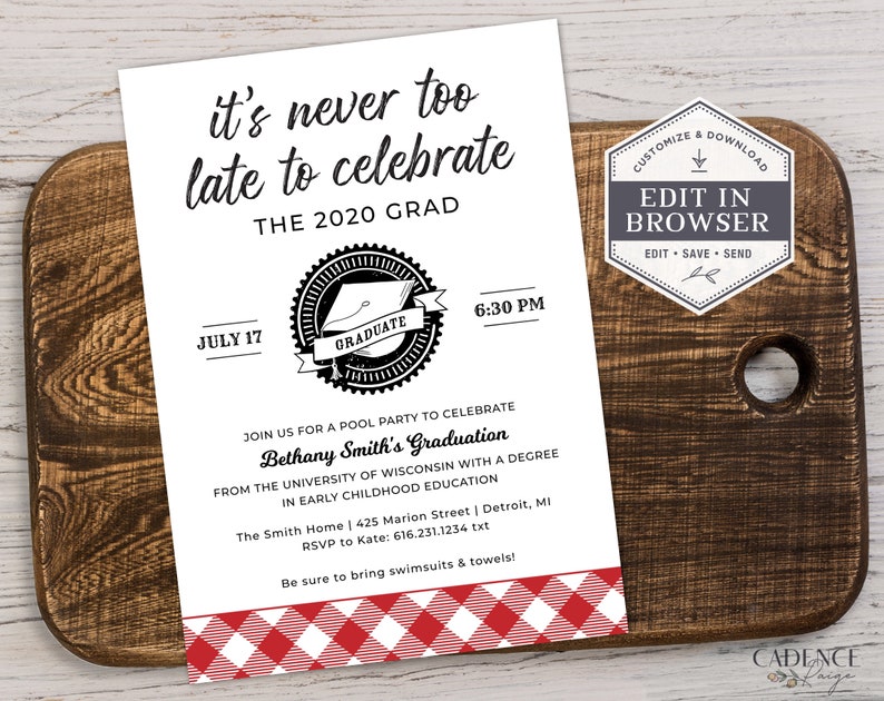 Belated Graduation Party Never Too Late to Celebrate the - Etsy