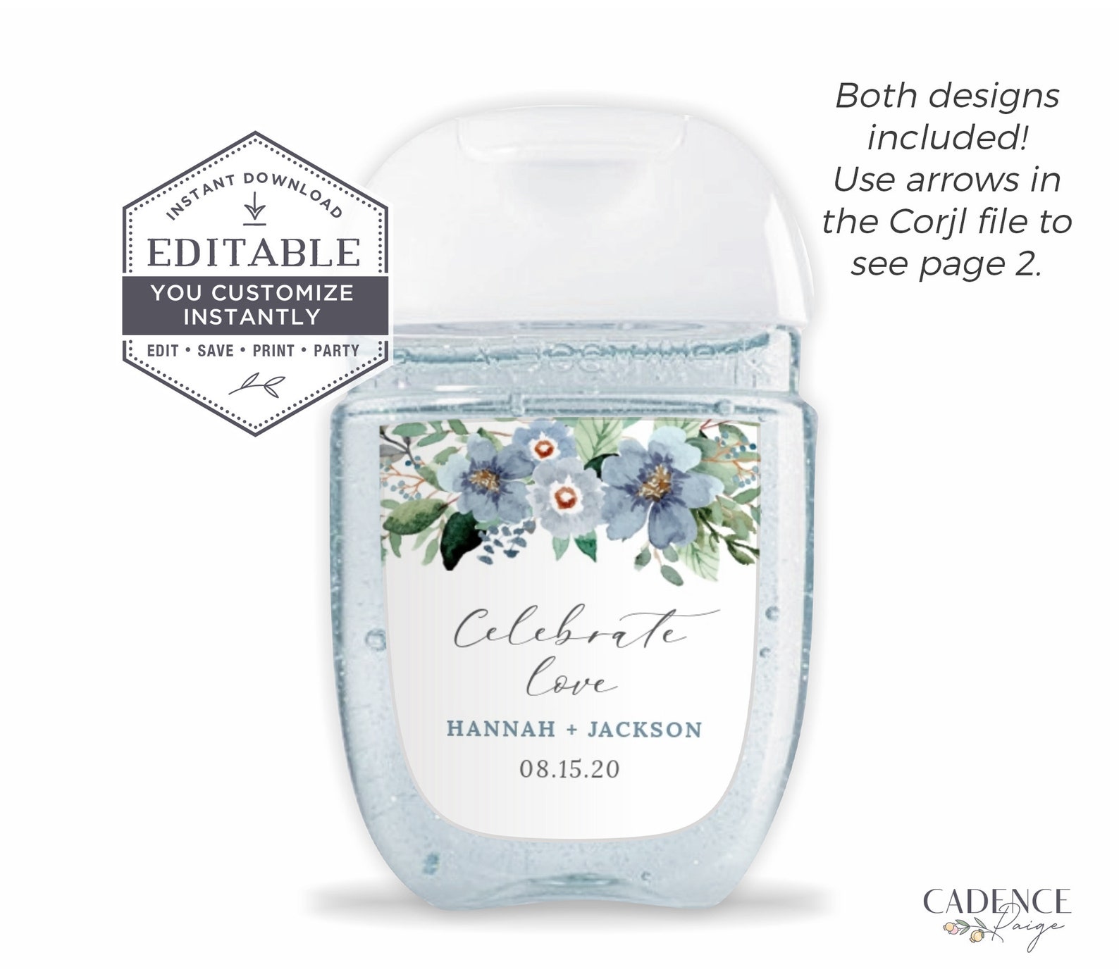 Mini Hand Sanitizer Labels Dusty Blue Hand Sanitizer Labels - Etsy