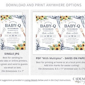 Navy Babyq Shower Invitation, Gender Neutral Baby-q Invite, Couples ...
