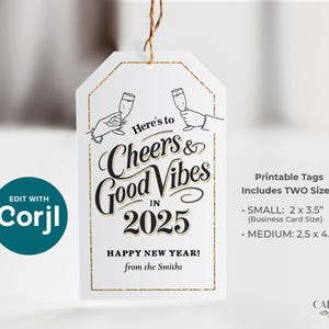 New Years Tag, Happy New Year Gift Tag, Printable New Years Tag, New ...