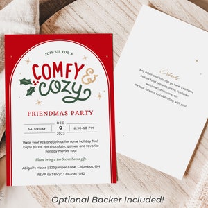 Comfy and Cozy Christmas Party Invitation, Holiday Pajama Party ...