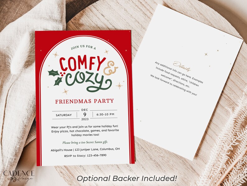 Comfy and Cozy Christmas Party Invitation, Holiday Pajama Party ...