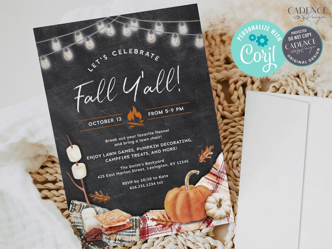 Fall Party Invitation, Fall Celebration, Fall Block Party Invitation ...
