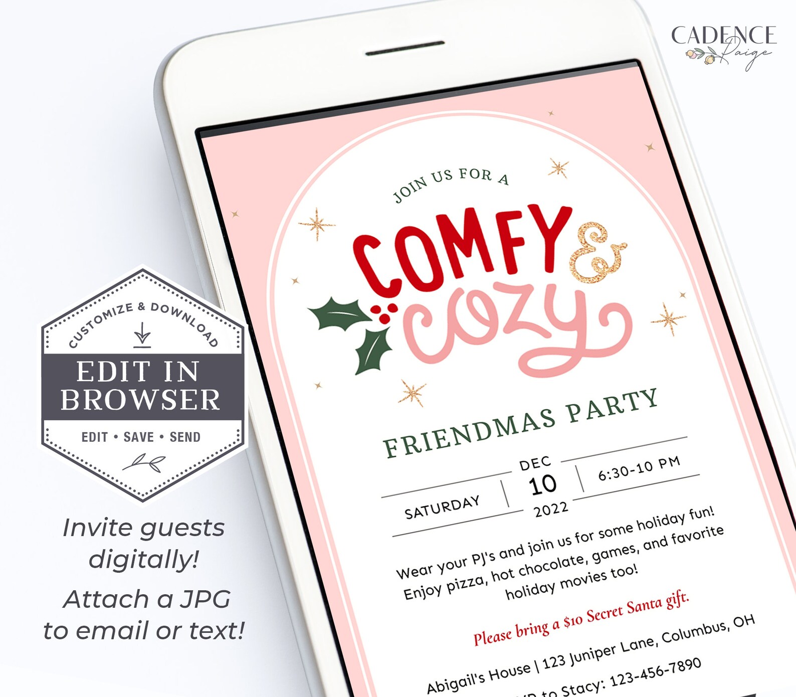 Comfy and Cozy Christmas Party Invitation Christmas PJ Party - Etsy