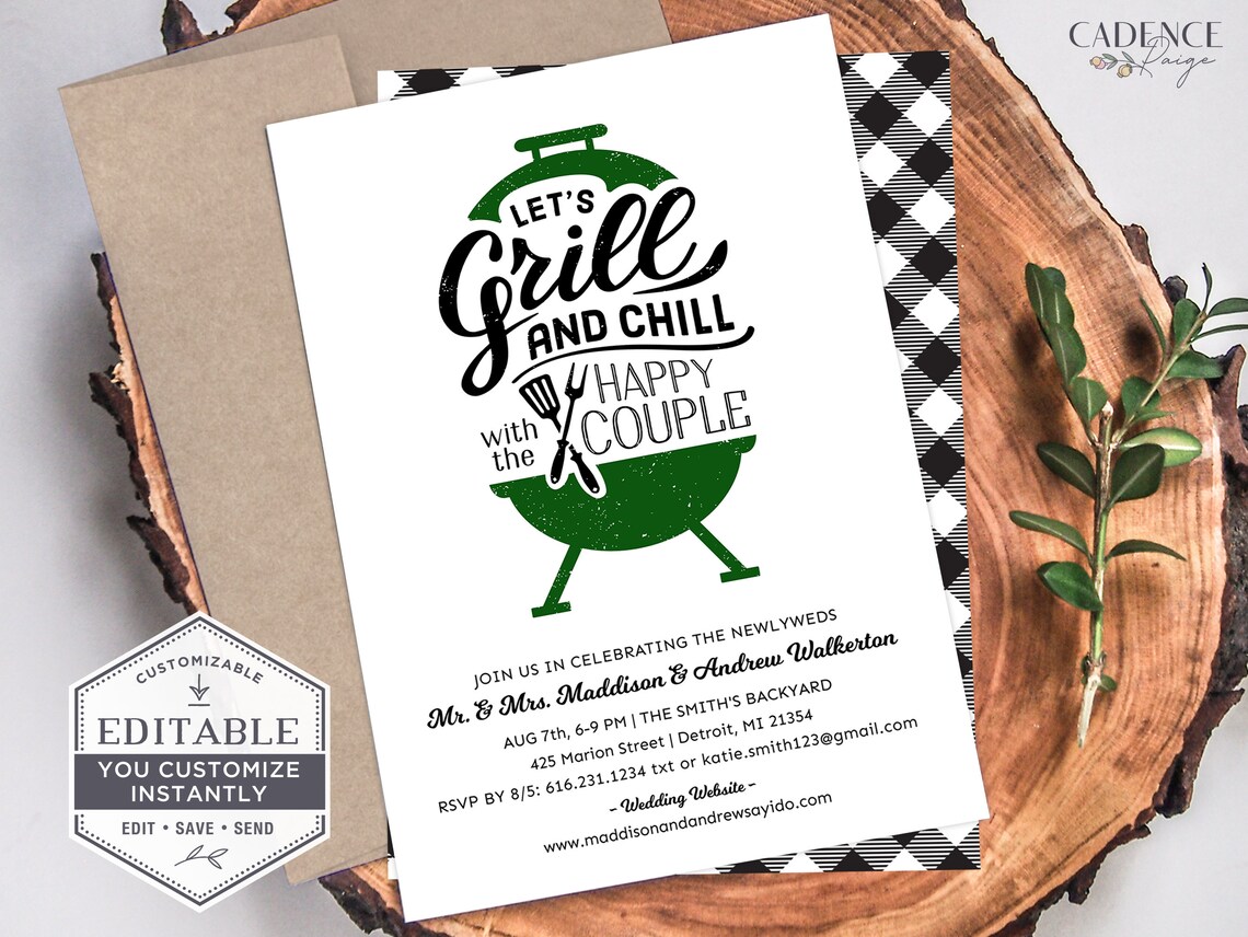 Backyard Wedding Reception Invitation I Do BBQ Invitation - Etsy