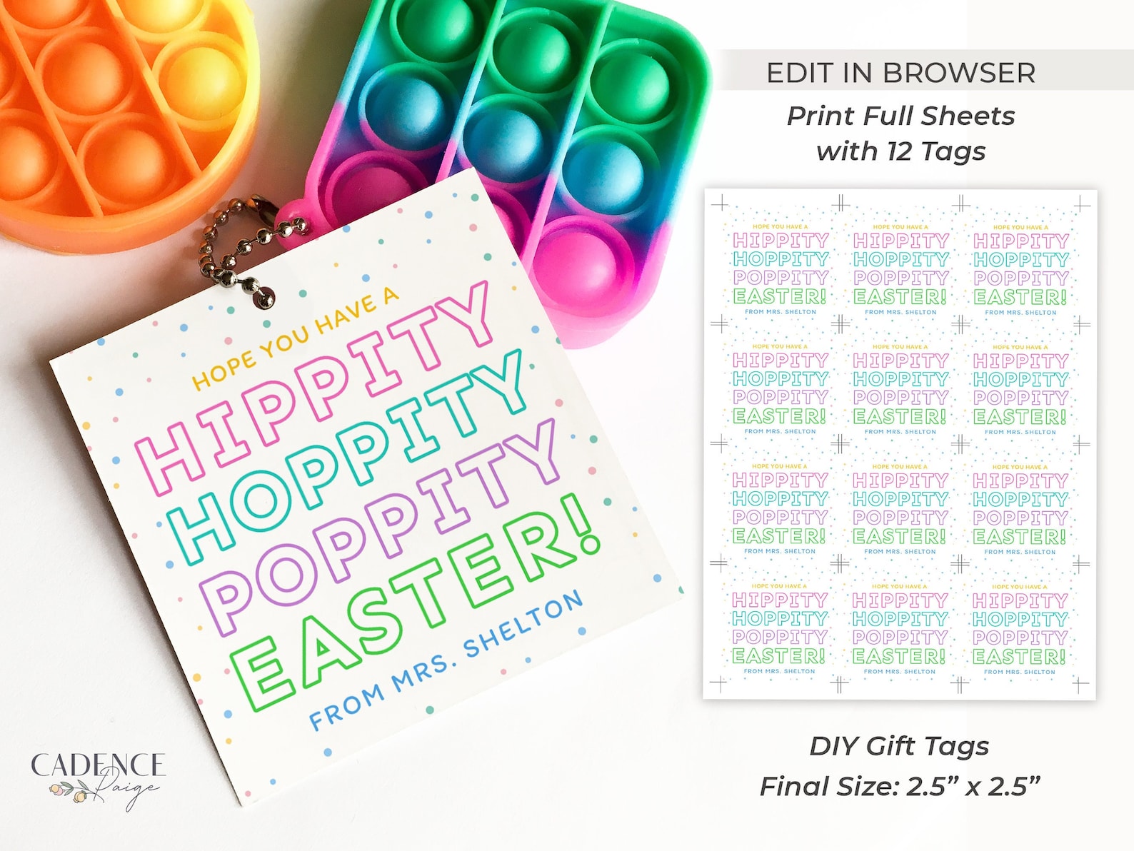 Easter Pop It Tags Printable Easter Tags for Kids Easter - Etsy