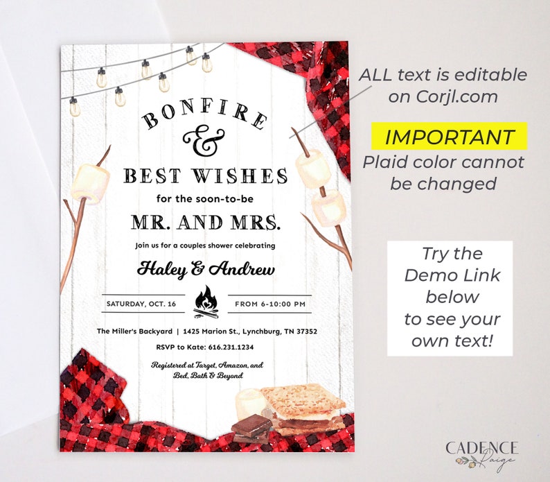 Bonfire Couples Shower Invitation Bonfire Wedding Shower - Etsy