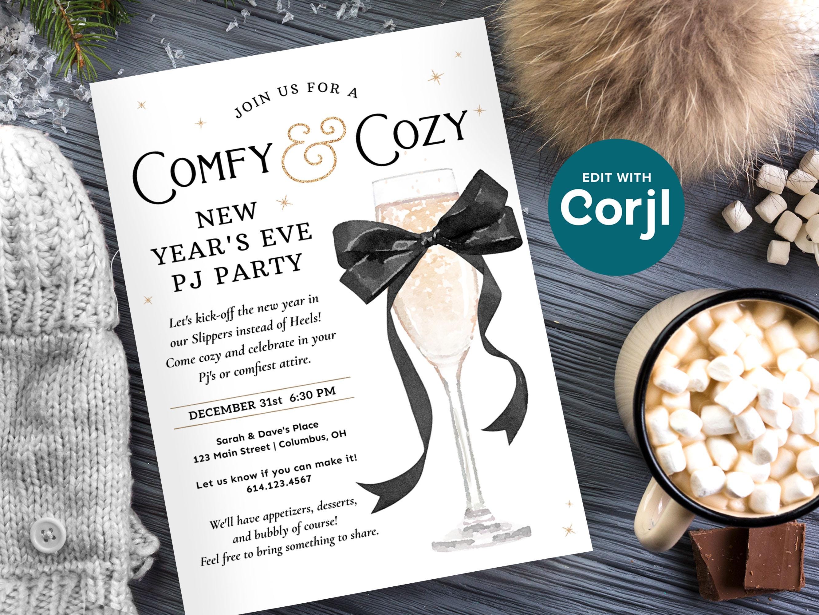 Casual New Year's Eve Party Invitation, Cozy NYE Party Invite, New Year ...