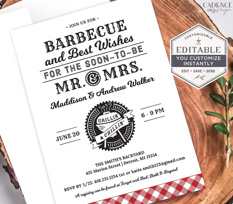 I Do BBQ Invitation BBQ Couples Shower Invite bbq wedding | Etsy