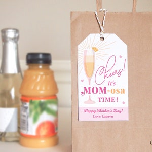 Mimosa Mother's Day Gift Tag, Mom-osa Gift Tag for Mother's Day, Gift ...