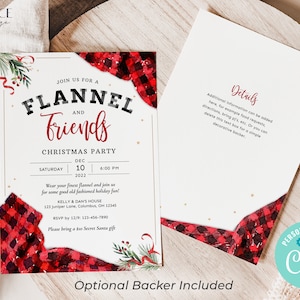 Flannel and Friends Holiday Party Invitation, Casual Holiday Party, Fun ...