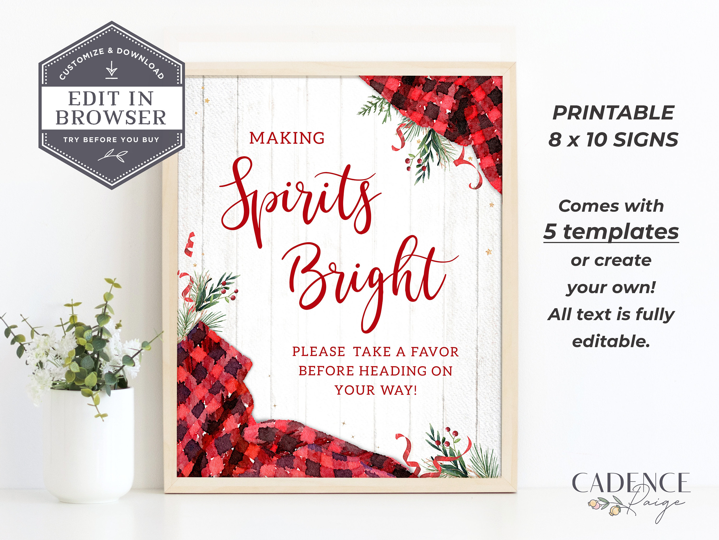 Paper Customizable Holiday Party Signs Favorite Things Signs Editable ...