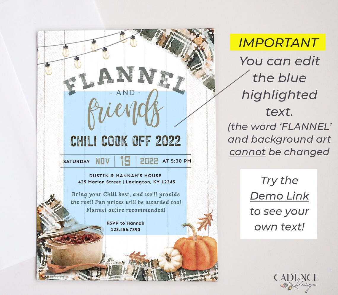 Fall Chili Cook off Invitation Chili Party Friendsgiving - Etsy