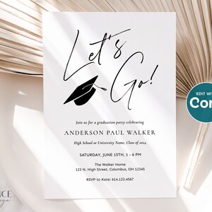 Graduation Party Invitation for Male Grad Party Invite Fun Grad Party ...
