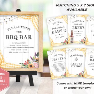 Yellow Babyq Welcome Sign, Baby-q Shower Sign, BBQ Baby Shower Sign ...