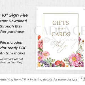 8 X 10 Gift Table Sign, Bridal Shower Tea Gift Table Sign, Printable ...