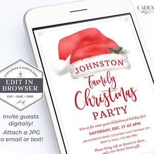 Family Christmas Party Invitation, Printable Christmas Party Invitation ...
