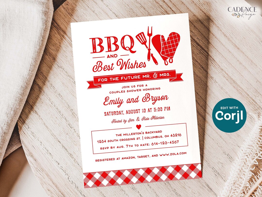 BBQ Couples Shower Invitation for I Do BBQ Backyard Wedding Shower ...