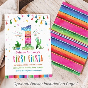 First Birthday Party Invitation for First Fiesta Invitation for 1st ...
