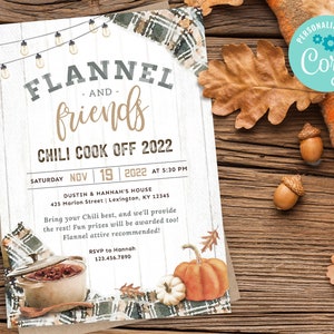 Fall Chili Cook off Invitation Chili Party Friendsgiving - Etsy