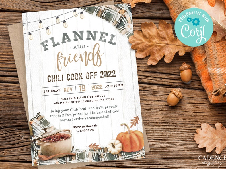 Fall Chili Cook off Invitation Chili Party Friendsgiving - Etsy