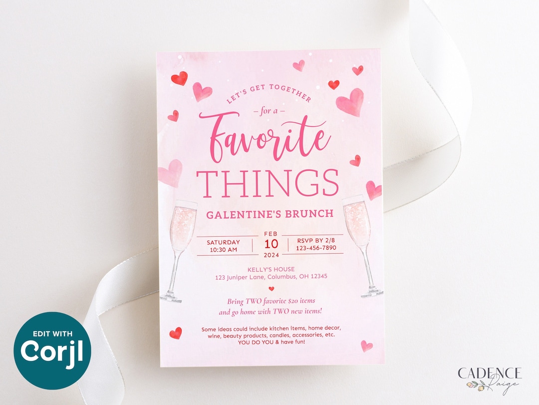 Valentines Day Brunch Invitation, Favorite Things Brunch Invite ...