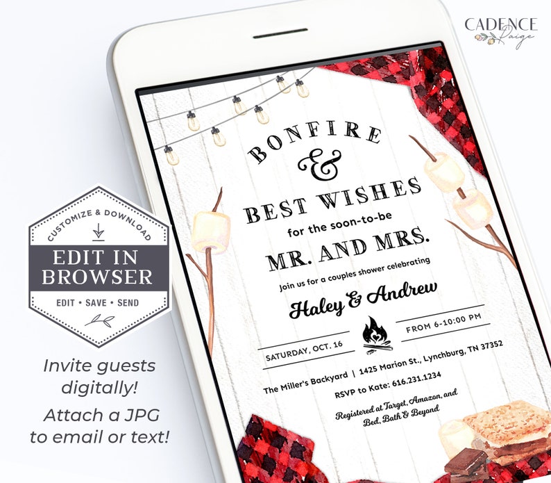 Bonfire Couples Shower Invitation Bonfire Wedding Shower - Etsy