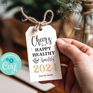 Happy New Year Gift Tag, Printable New Years Tag, Editable New Years ...