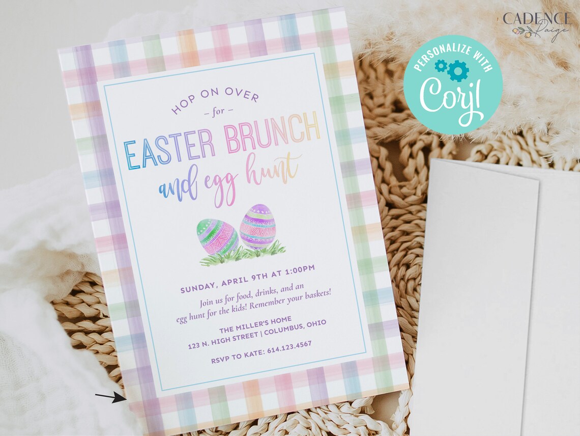 Easter Brunch and Egg Hunt Invitation Easter Egg Hunt - Etsy