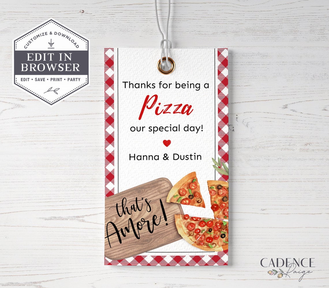 Pizza Favor Tags Pizza Gift Tags Printable Pizza Favors - Etsy