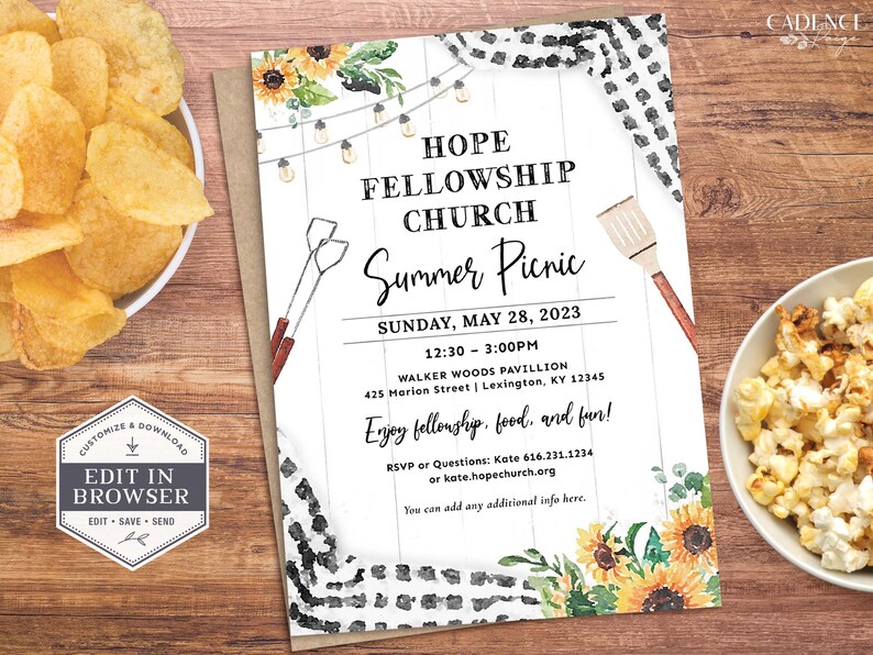 Community Picnic Invitation Neighborhood Picnic Invitation Company ...