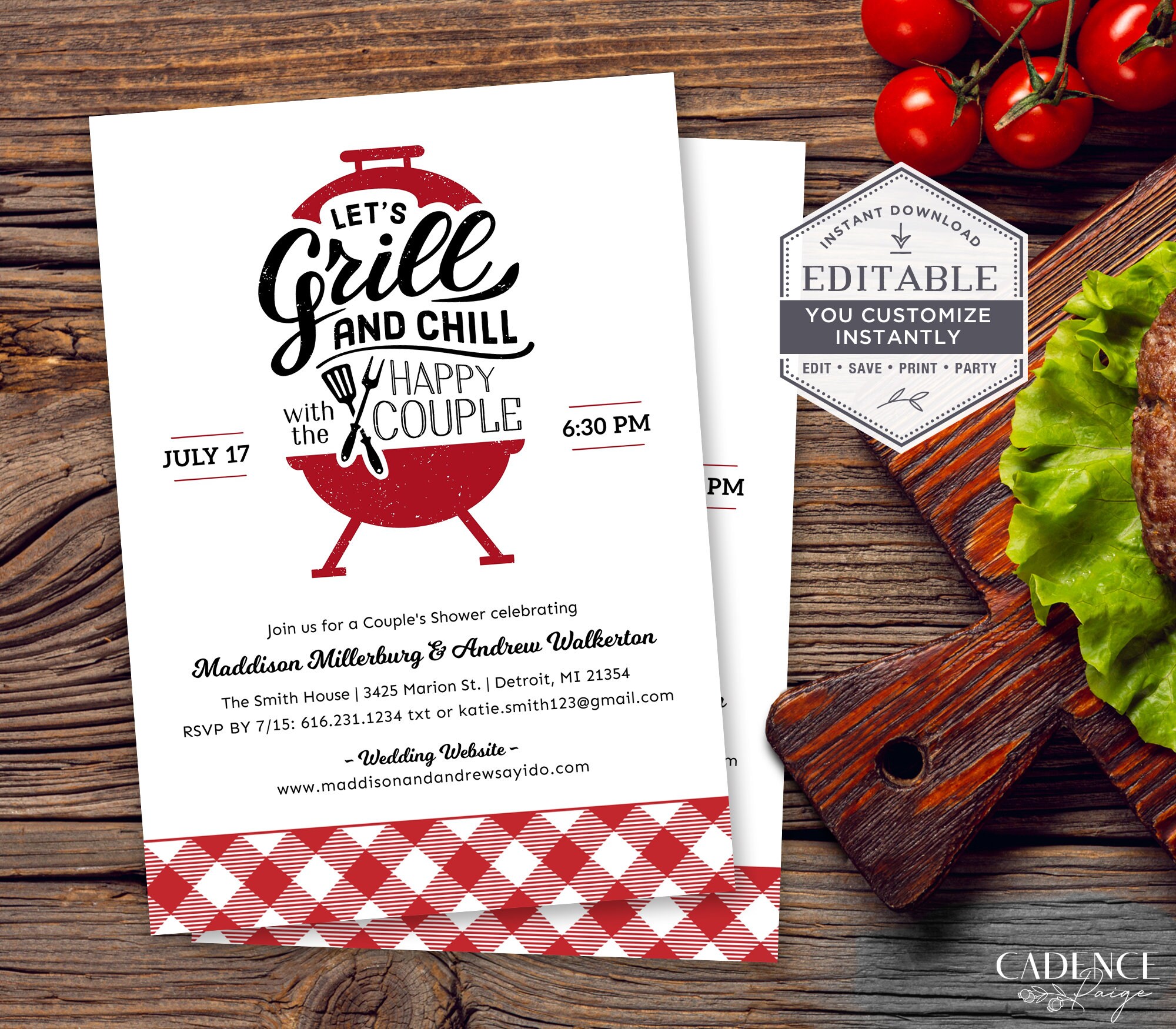 BBQ Wedding Shower Invitation I Do BBQ Invitation Grill and | Etsy