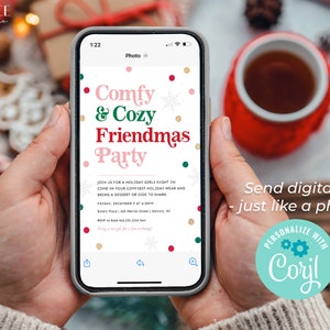 Friendmas Party Invitation, Christmas PJ Party Invitation, Girls Night ...