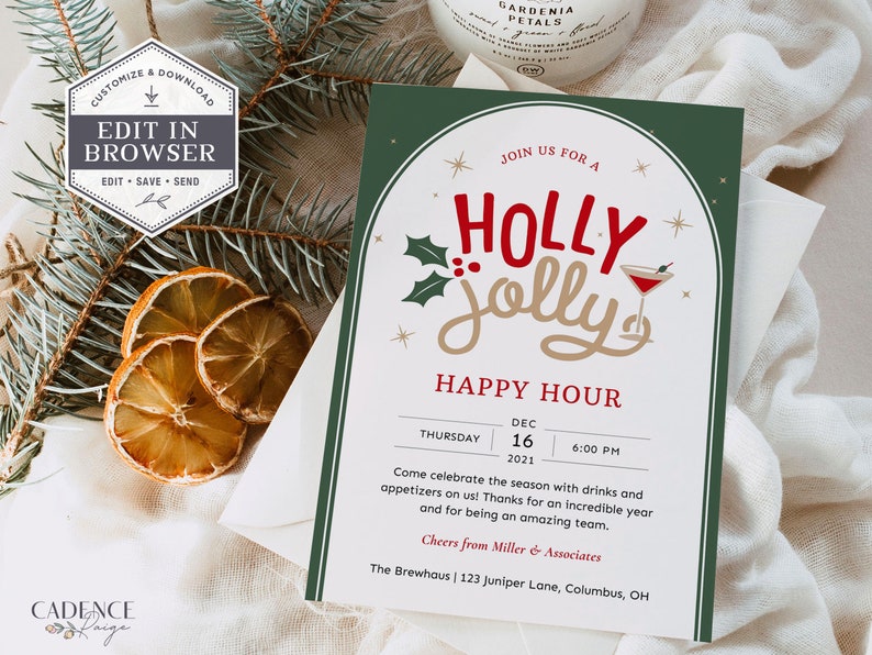 Holiday Happy Hour Invitation Team Happy Hour Invite Office - Etsy