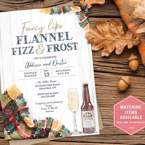 Flannel and Fizz Signs, 8 X 10 Winter Bridal Shower Signs, Flannel ...