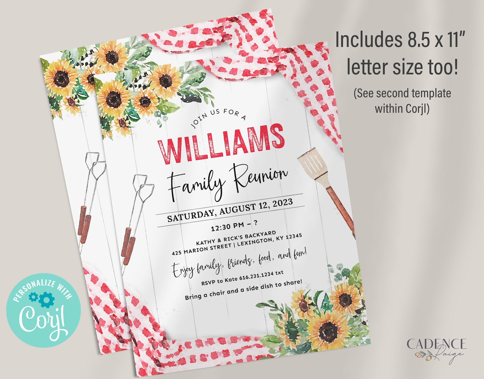 Family Reunion Invitation, Summer Picnic Invite, Family Cookout Invite ...