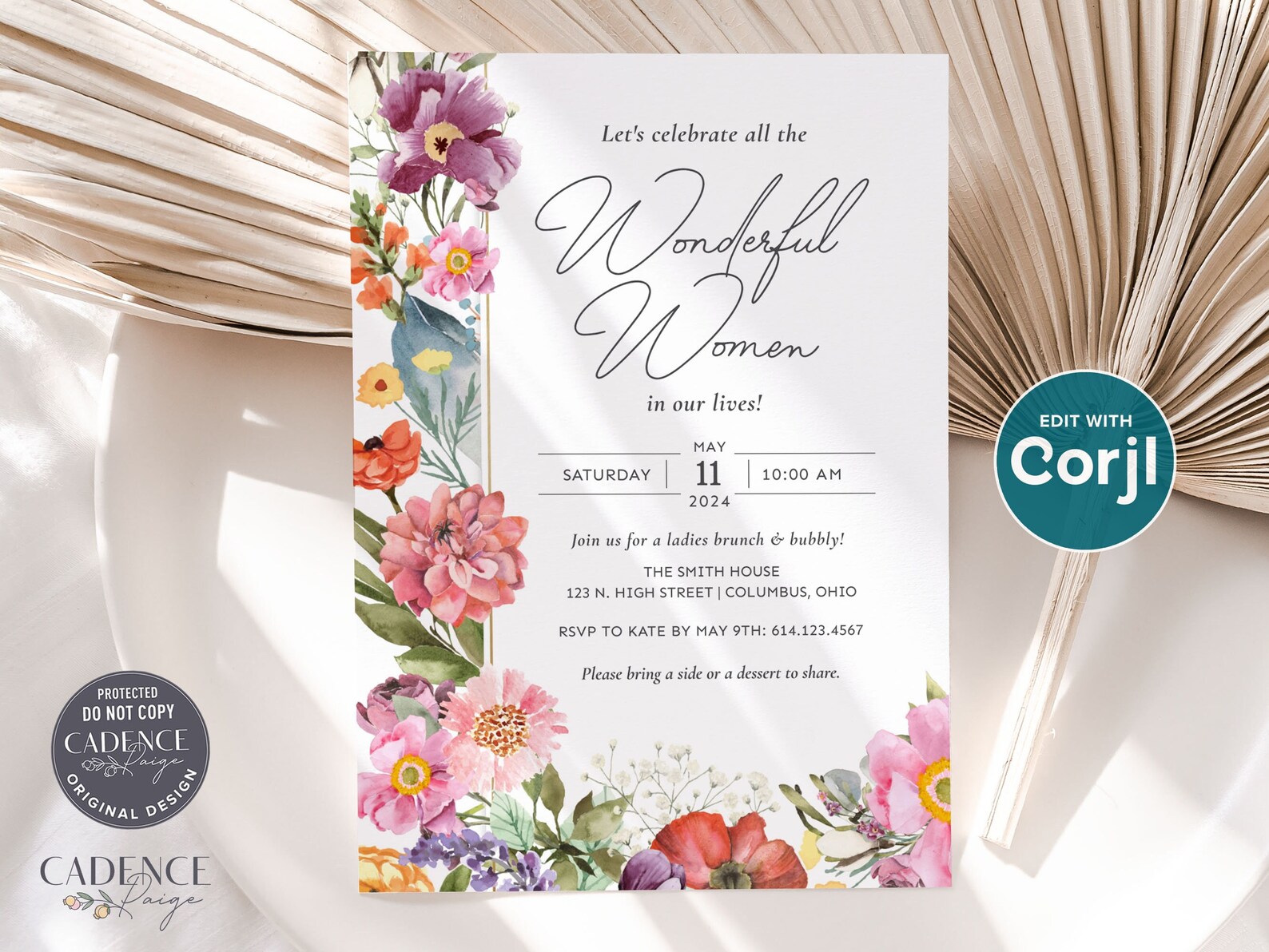Mother's Day Invitation, Celebrate Mom Invitation, Mother's Day Brunch ...