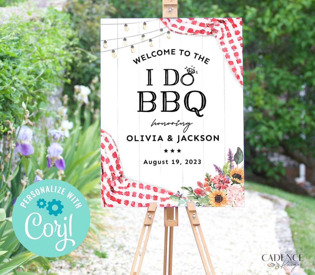 I Do BBQ Welcome Sign, I Do BBQ Shower Entrance Sign, Welcome Poster ...